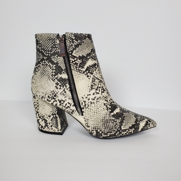Shoes | Snake Print Ankle Boots Pointy Toe Stonewhite | Poshmark